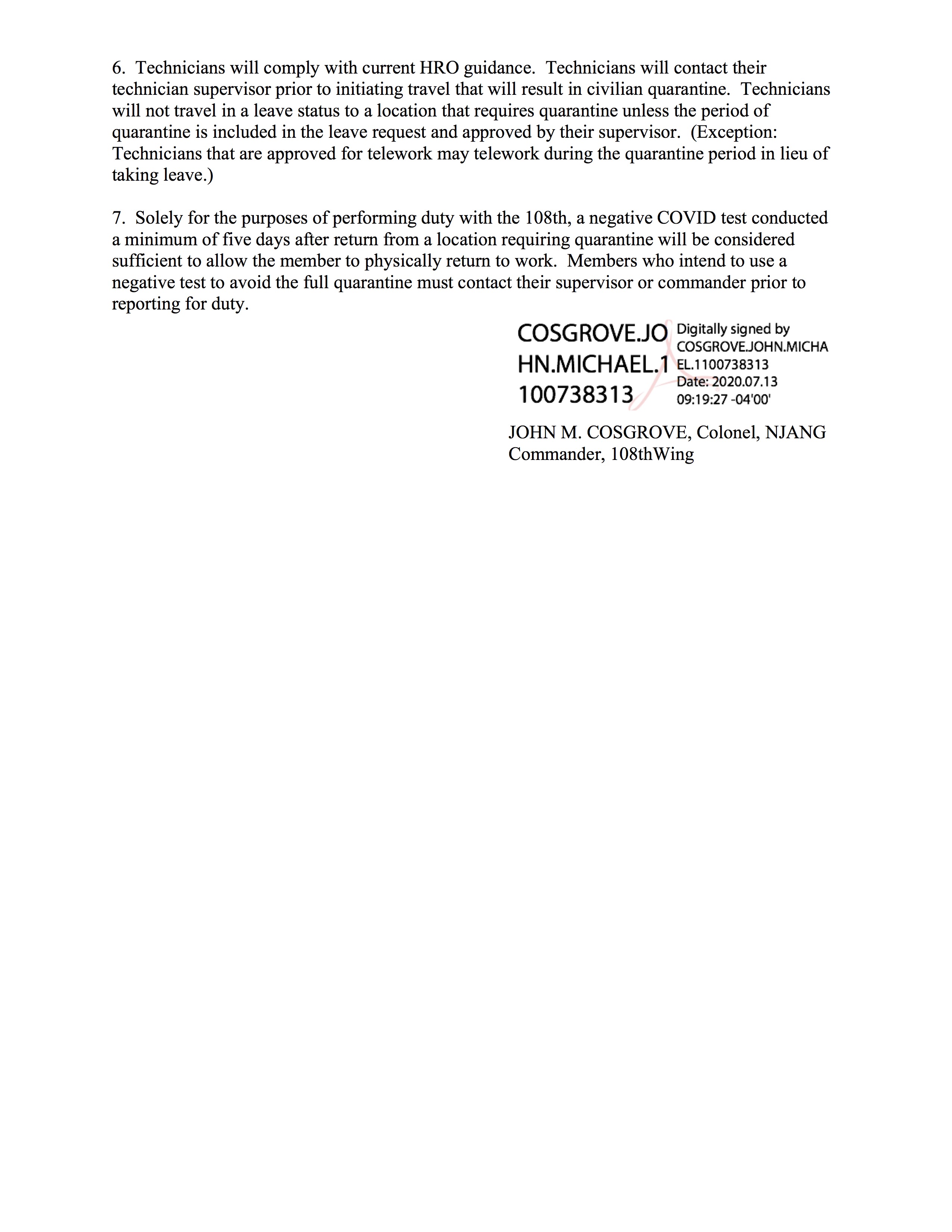 Leave and Travel Policy Update // 13 July 2020 > 108th Wing > Article ...